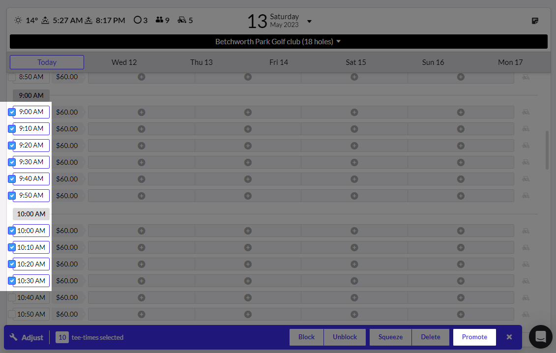 Squeezing and promoting tee times – Lightspeed Golf