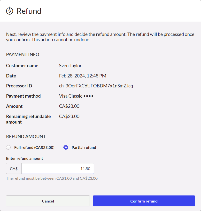Refunding card transactions with Lightspeed Payments – Lightspeed Golf